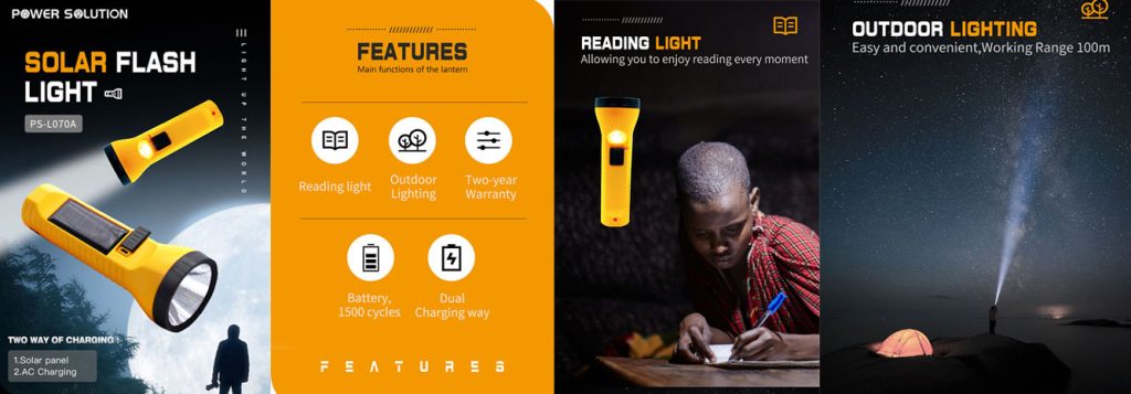 High quality Solar Torch With Reading Light- Power Station